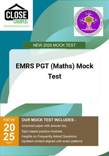 Buy EMRS PGT Maths Mock Test 2026 Edition - Closecampus