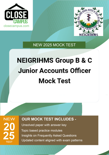Buy NEIGRIHMS Group B & C Junior Accounts Officer Mock Test 2026 ...