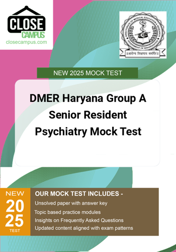 Buy DMER Haryana Group A Senior Resident Psychiatry Mock Test 2026 ...