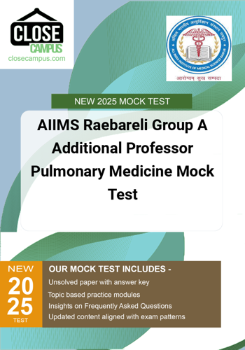 Buy AIIMS Raebareli Group A Additional Professor Pulmonary Medicine ...
