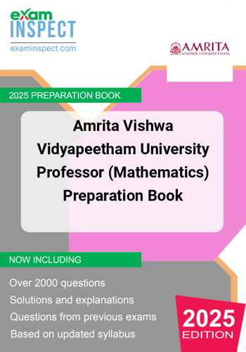 Buy Amrita Vishwa Vidyapeetham University Professor (Mathematics) Preparation Book 2025 Edition ...