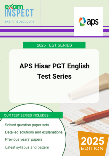 Buy APS Hisar PGT English Test Series 2025 Edition - JET Exam Publication